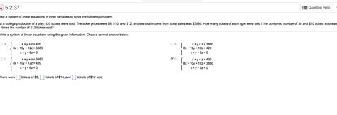 Solved 5 2 37 Question Help Jse A System Of Linear Chegg Com