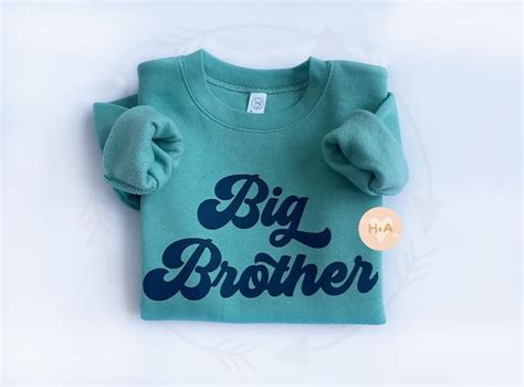 Retro Cursive Big Brother Sweatshirt Big Brother Announcement Sweater