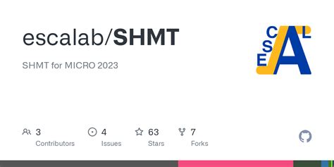 GitHub Escalab SHMT SHMT For MICRO 2023