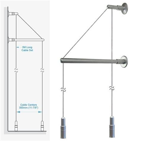 Double Cable Assembly Suspension Kit With Wall And Floor Fixings Wall