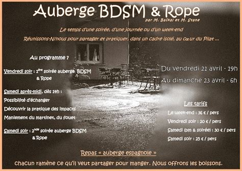 Auberge Bdsm And Rope Du 21 Au 23 Avril 2023 Le Pilat 6km De St