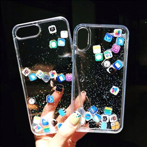 Etui P Ynny Brokat Piasek Ikonki Iphone S Plus Allegro Pl