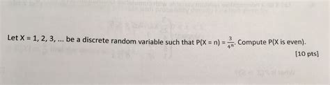 Solved Let X 1 2 3 Be A Discrete Random Va Riable