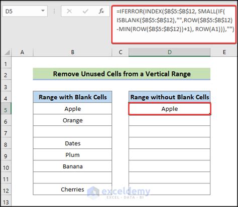 How To Remove Unused Cells In Excel 10 Methods Exceldemy