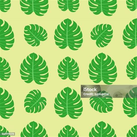 열 대 잎 여름 정글 녹색 팜 리프 이국적인 원활한 패턴 하와이 Monstera 식물 식물 벡터 일러스트 레이 션 0명에 대한 스톡 벡터 아트 및 기타 이미지 Istock