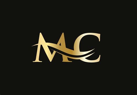 Initial Gold Letter Mc Logo Design Mc Logo Design With Modern Trendy