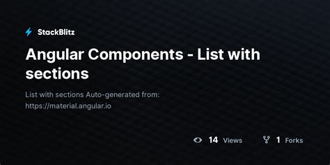 Angular Components List With Sections Stackblitz