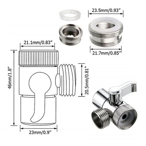 Switch Adapter Control Valve 3 Way Faucet Diverter Grandado