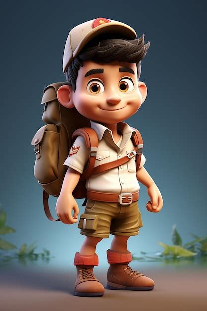 Premium Ai Image Cartoon Scout 3d Character