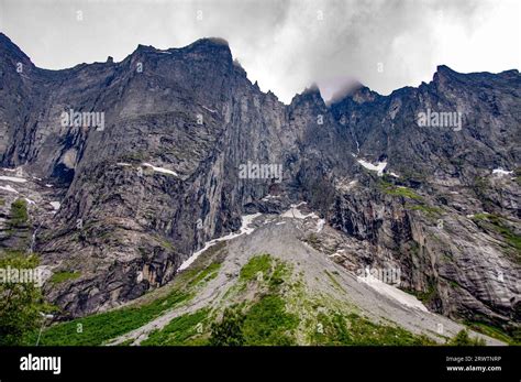 Troll Wall Trollveggen The Tallest Vertical Rock Face 1700 M In