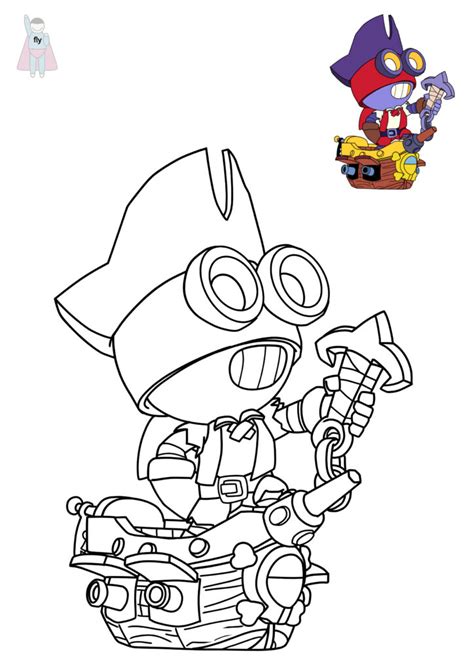 Brawl Stars Free Coloring Pages Captain Carl
