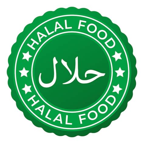 Premium Vector Green Halal Food Isolated Stamp Sticker Vector
