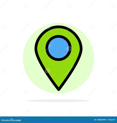 Location Map Marker Pin Abstract Circle Background Flat Color Icon