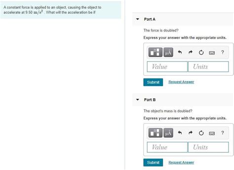 Solved A Constant Force Is Applied To An Object Causing The