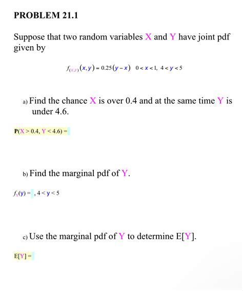 Solved Problem 211suppose That Two Random Variables X ﻿and