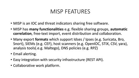Mispmalware Information Sharing Platform Pptx