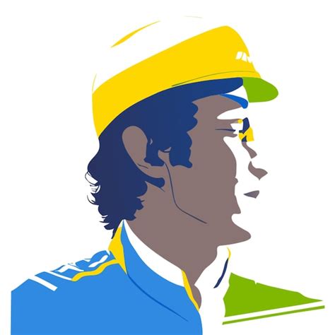 Ilustración Vectorial Plana 2 De Ayrton Senna Vector Premium Generado