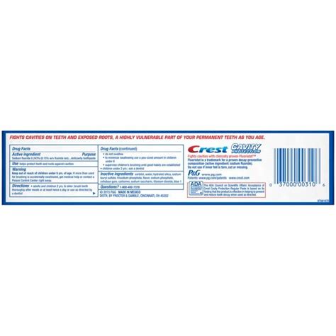 Crest Toothpaste Cavity Protection Regular Iimonoliving