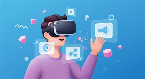 Interactive Virtual Reality Experience 3d Interface Elements Stock