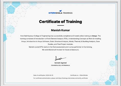 Manish Kumar On Linkedin I Am Glad To Share That I Have Successfully Completed Ansys Training From