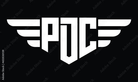 Pdc Three Letter Logo Creative Wings Shape Logo Design Vector Template Letter Mark Word Mark