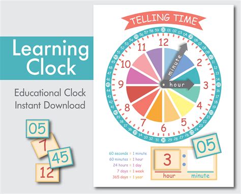 Learning Clock Telling Time Learning Clock Printable Preschool Clock Telling Time