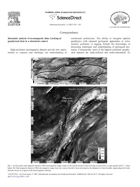 Pdf Kinematic Analysis Of Aeromagnetic Data Looking At Geophysical Data In A Structural Context