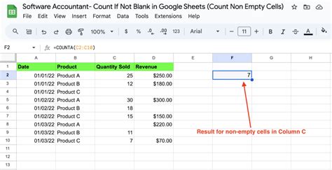 Count If NOT Blank In Google Sheets Count Non Empty Cells
