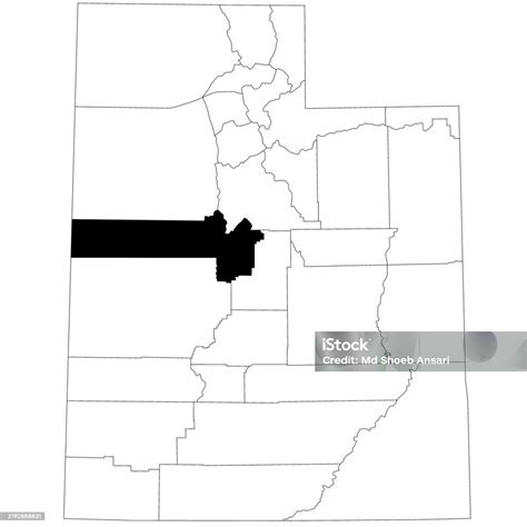 Map Of Juab County In Utah State On White Background Single County Map