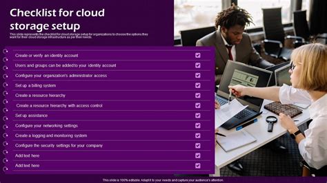 Checklist For Cloud Storage Setup Virtual Cloud IT Ppt Show Objects PPT Presentation