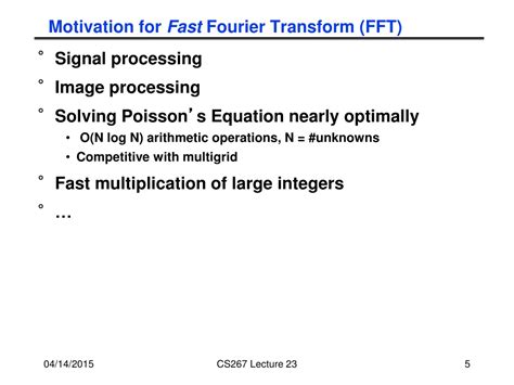 Ppt Parallel Spectral Methods Fast Fourier Transform Fft With Applications Powerpoint