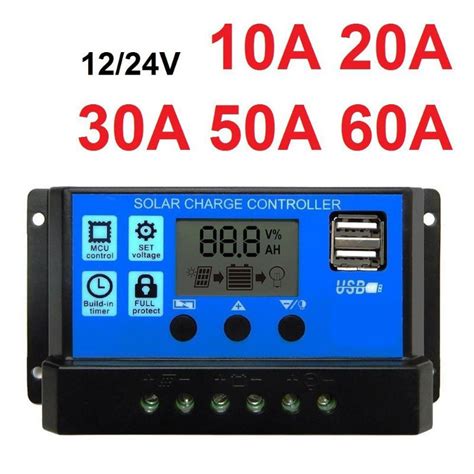 Jual SCC A PWM Solar Charge Controller LCD LED Display V V Shopee Indonesia
