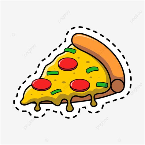 2d Sticker Of Pizza Vector Pizza Stickers 2d Png And Vector With