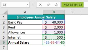 Excel Minus Formula How To Subtract Step By Step Examples