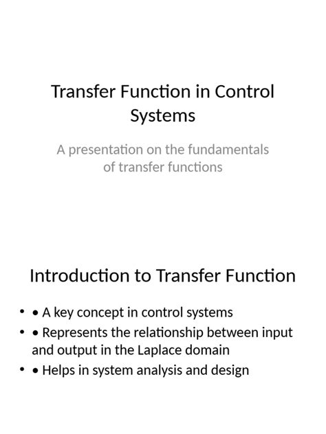 Transfer Function Control Systems Pdf