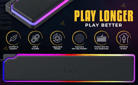 Kraylay Rgb Backlit Gaming Wrist Rest Rgb Wrist Support For Keyboard Keyboard