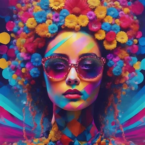 Artistic Background Wallpaper With Color Halftone Effect Premium Ai Generated Image