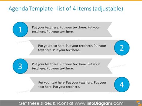 Problem Solving Agenda Ppt Template For 4 Items