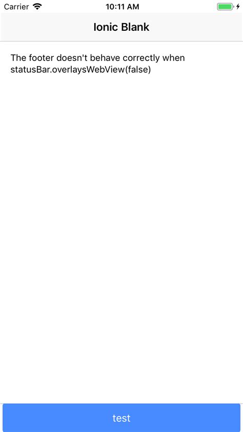 Setting Statusbaroverlayswebviewfalse Breaks The Ion Footer On All Iphone Models On 37
