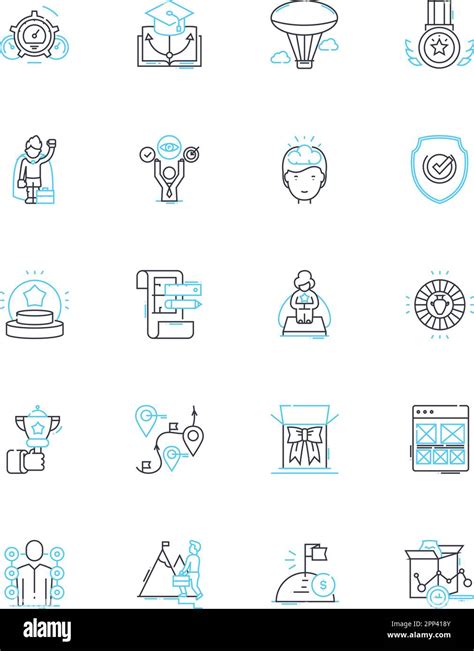 Organizational Review Linear Icons Set Assessment Analysis Audit
