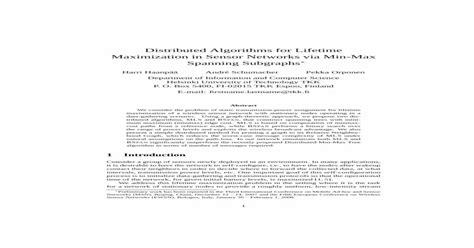 Distributed Algorithms For Lifetime Maximization In Sensor Networks Via Minmax Spanning