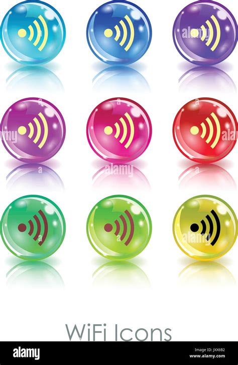 Color Balls With Wifi Symbol App Icon Useful For Wi Fi Cafes Wireless Internet Zones