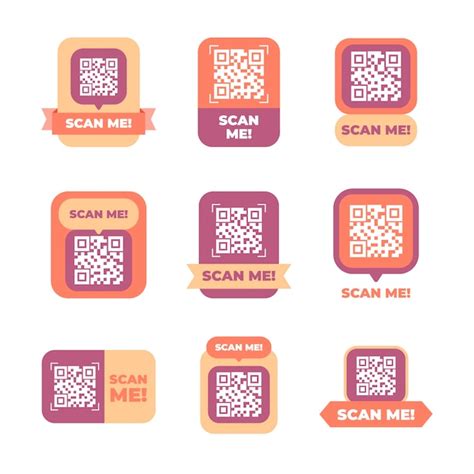 Free Vector Scan Me Label Collection Design