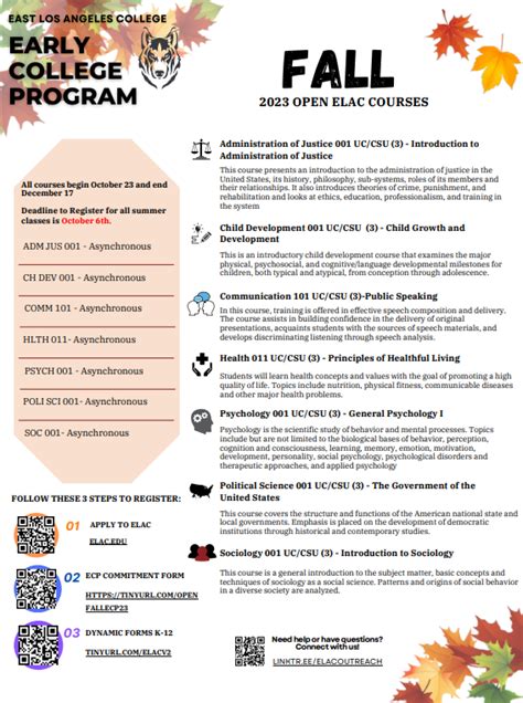 Elac Classes Dual Enrollment College Center South Gate Senior High