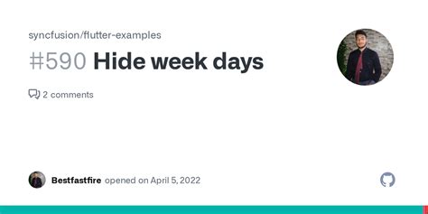 Hide Week Days Issue Syncfusion Flutter Examples GitHub