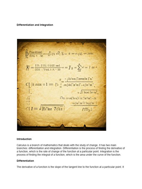 Integration Pdf Derivative Integral
