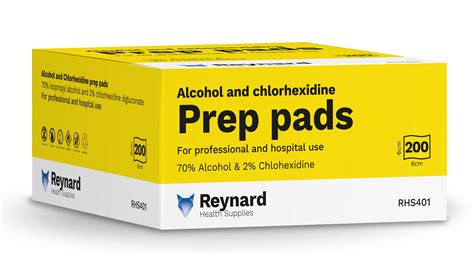 Alcohol And Chlorhexidine Prep Pad • Reynard Health Supplies
