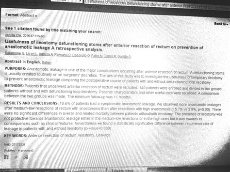 Pdf Usefulness Of Ileostomy Defunctioning Stoma After Anterior Resection Of Rectum On