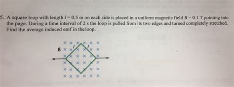 Solved A Square Loop With Length L 0 5 M On Each Side Is Chegg Com