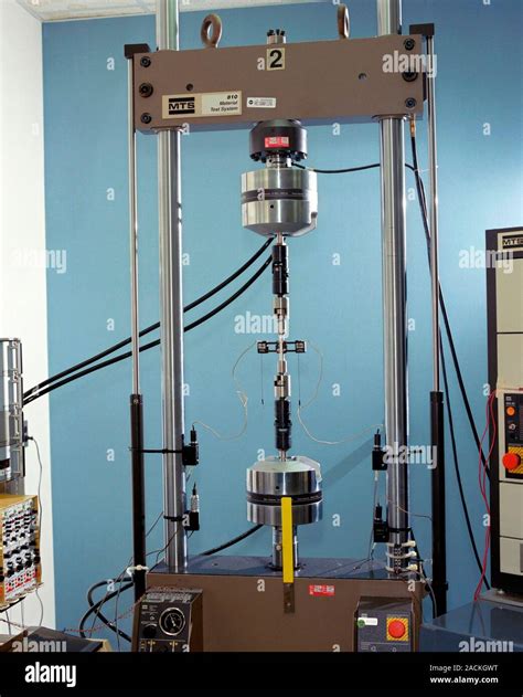 Tensile Specimen In An Mts Testing Machine Aluminium Alloy 2219